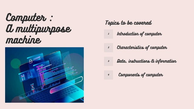 Basic of computer. Characteristics of computer | PPT