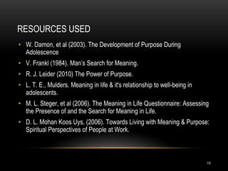 Youth Living A Life Of Purpose | PDF