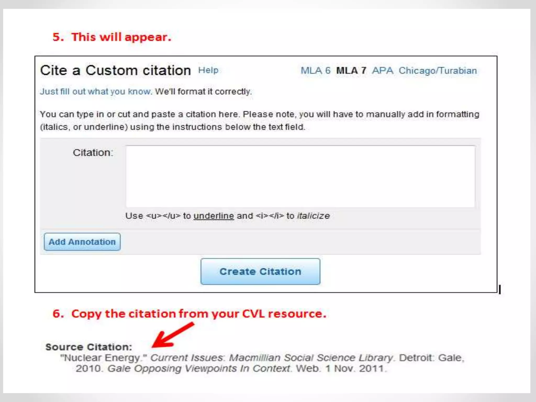 Copy & paste citations from CDL | PPT