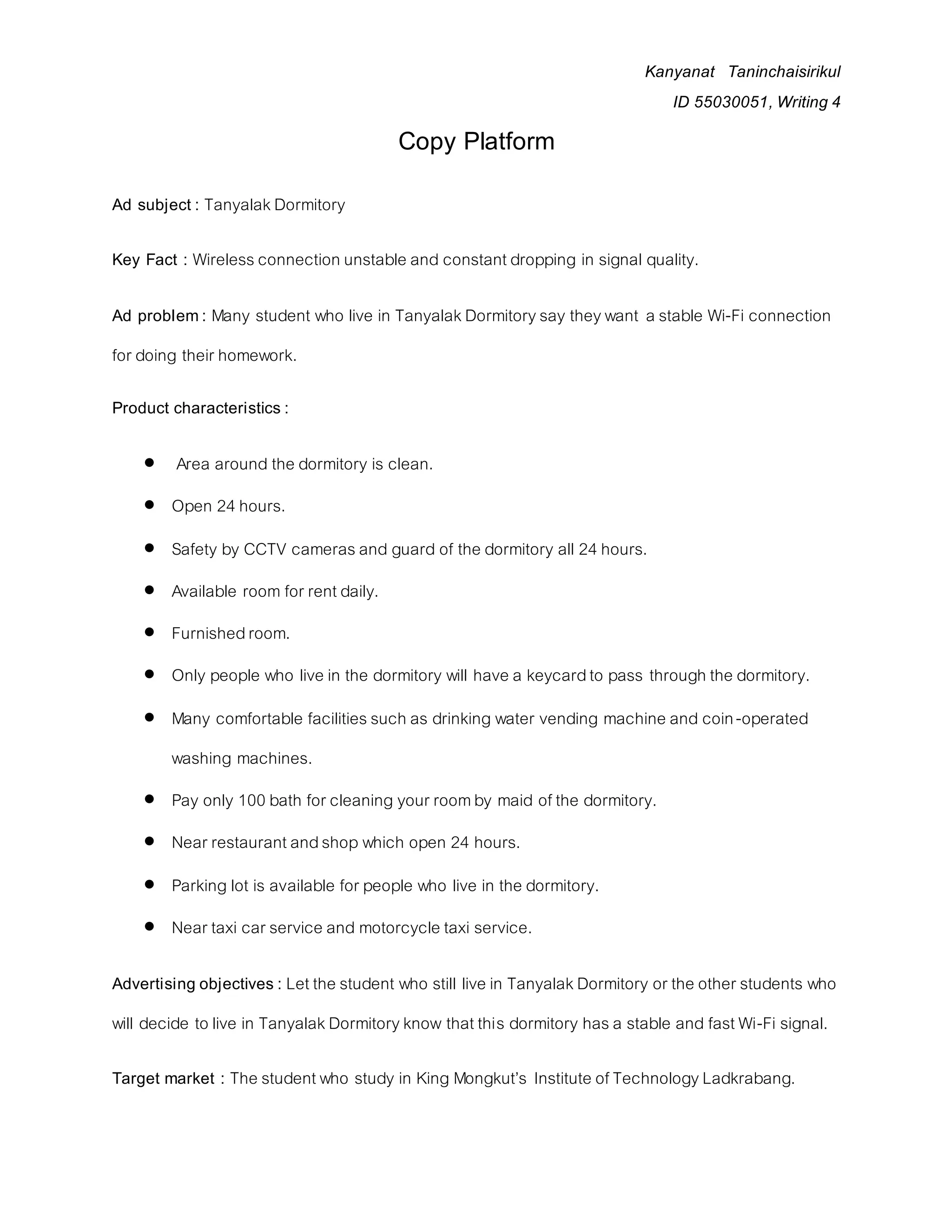 Copy platform and copy sheet | DOCX