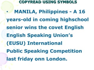 Copyreading | PPT | Freelance Writing | Content Production