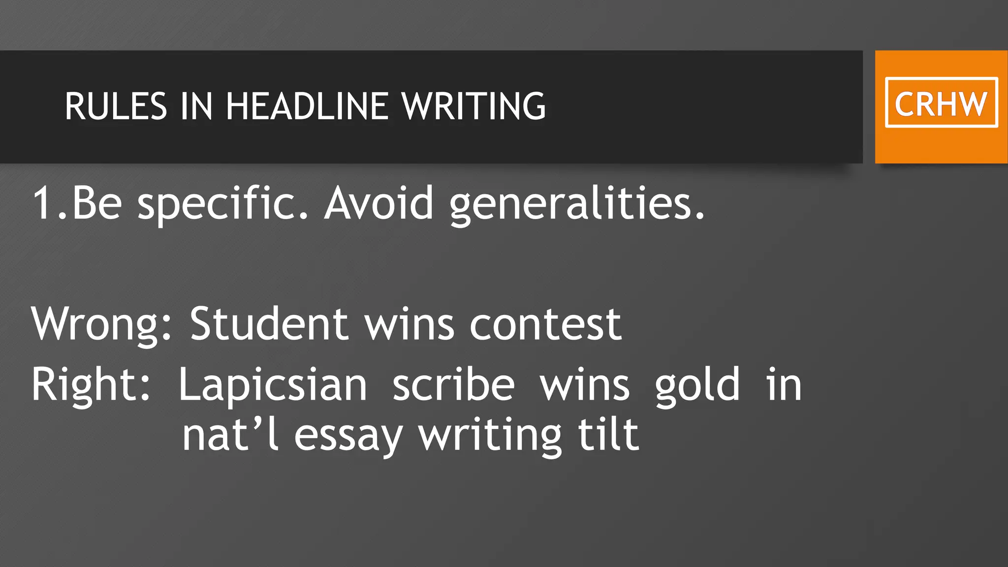 Copyreading and Headline Writing Lesson for Campus Journalism | PPTX