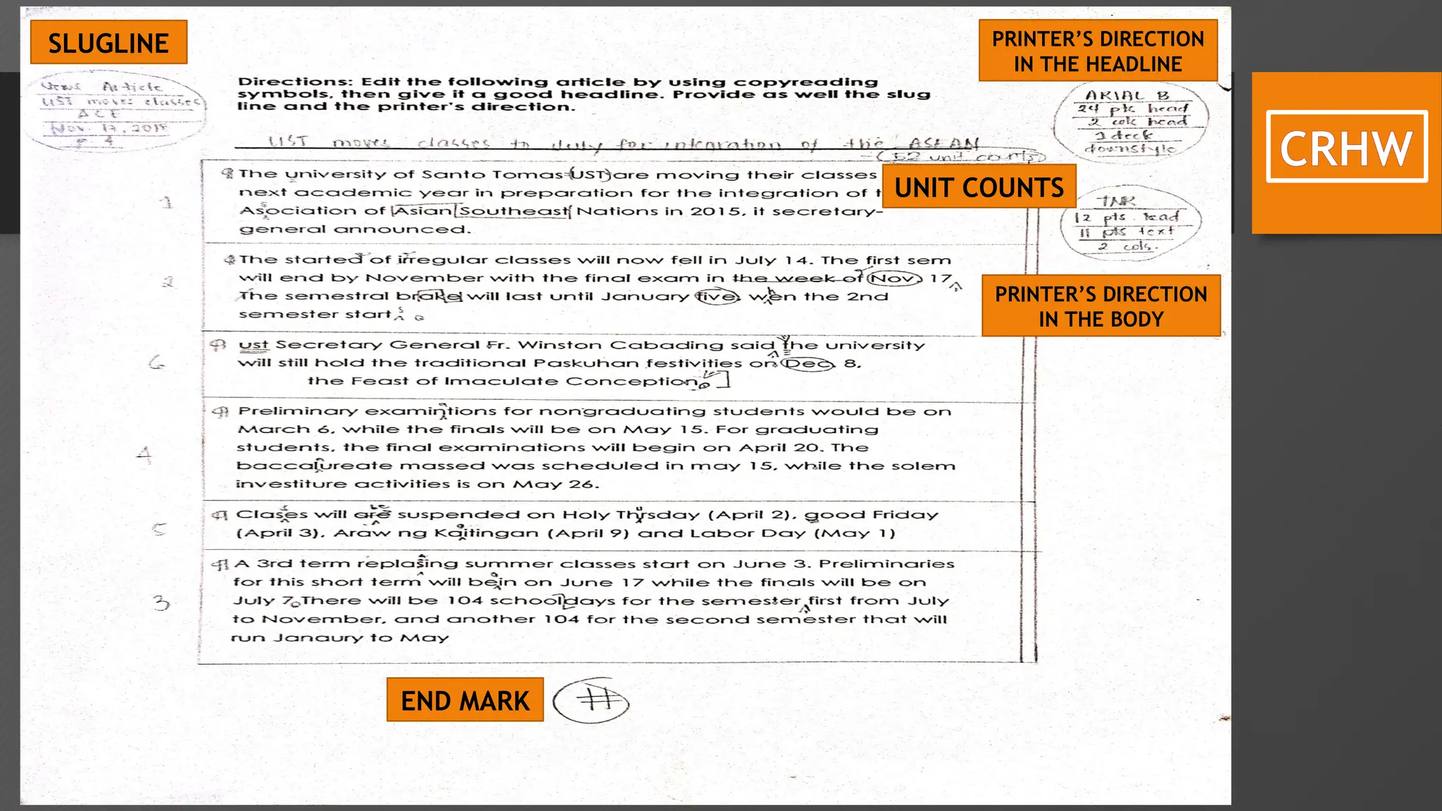 Copyreading and Headline Writing Lesson for Campus Journalism | PPTX