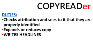 COPYREADING exercises.pptx for Journalism | PPTX