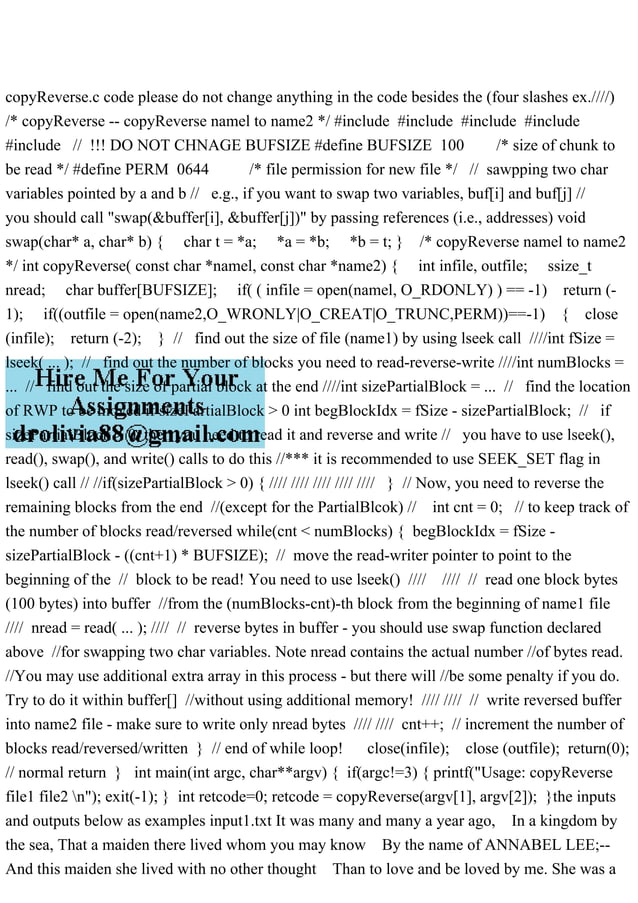 copyReverse.c code please do not change anything in the code bes.pdf