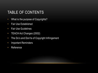 Copyright/Fair Use Act | PPTX