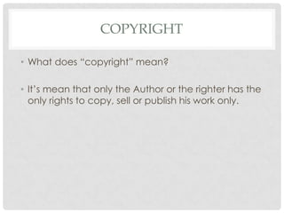 Copy right | PPTX