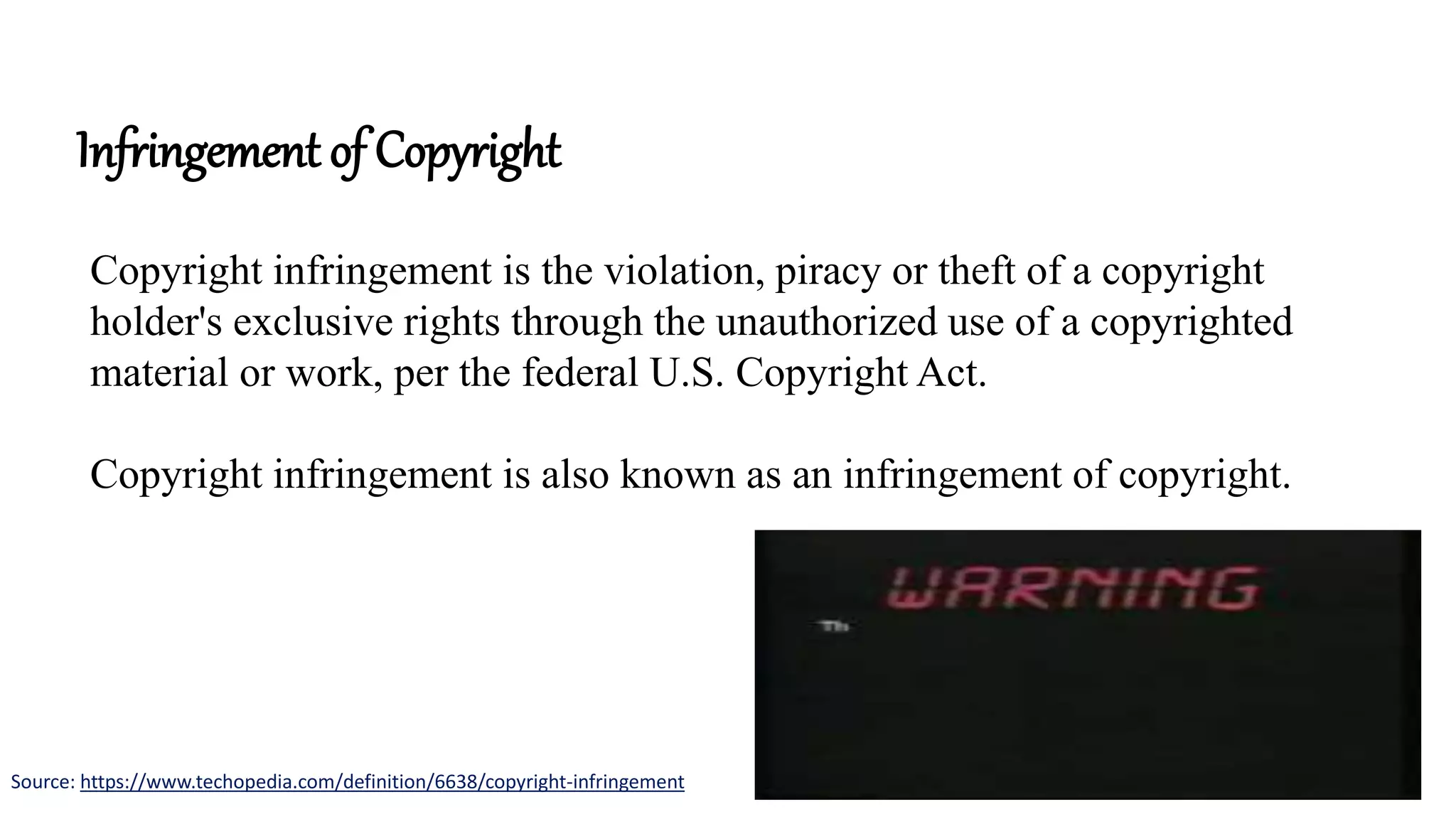 Copyright (MBA Project) | PPTX | Law