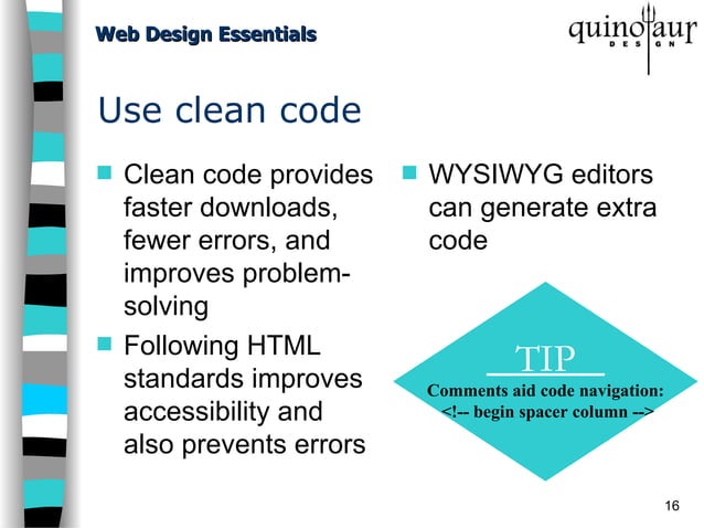 Copyright, 1999 © Quinotaur Design. All rights reserved. | PPT