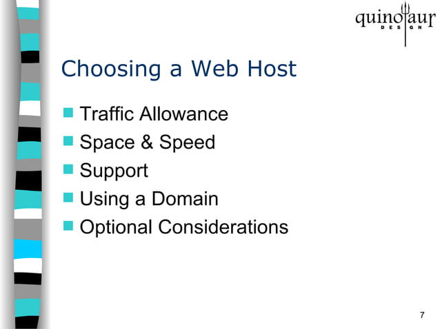 Copyright, 1999 © Quinotaur Design. All rights reserved. | PPT