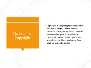meaning introduction related to copyright unit 1 | PPT