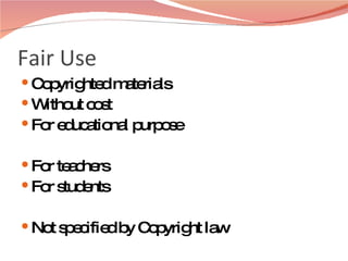 Copyright and fair use for teachers | PPT