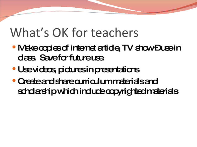 Copyright and fair use for teachers | PPT