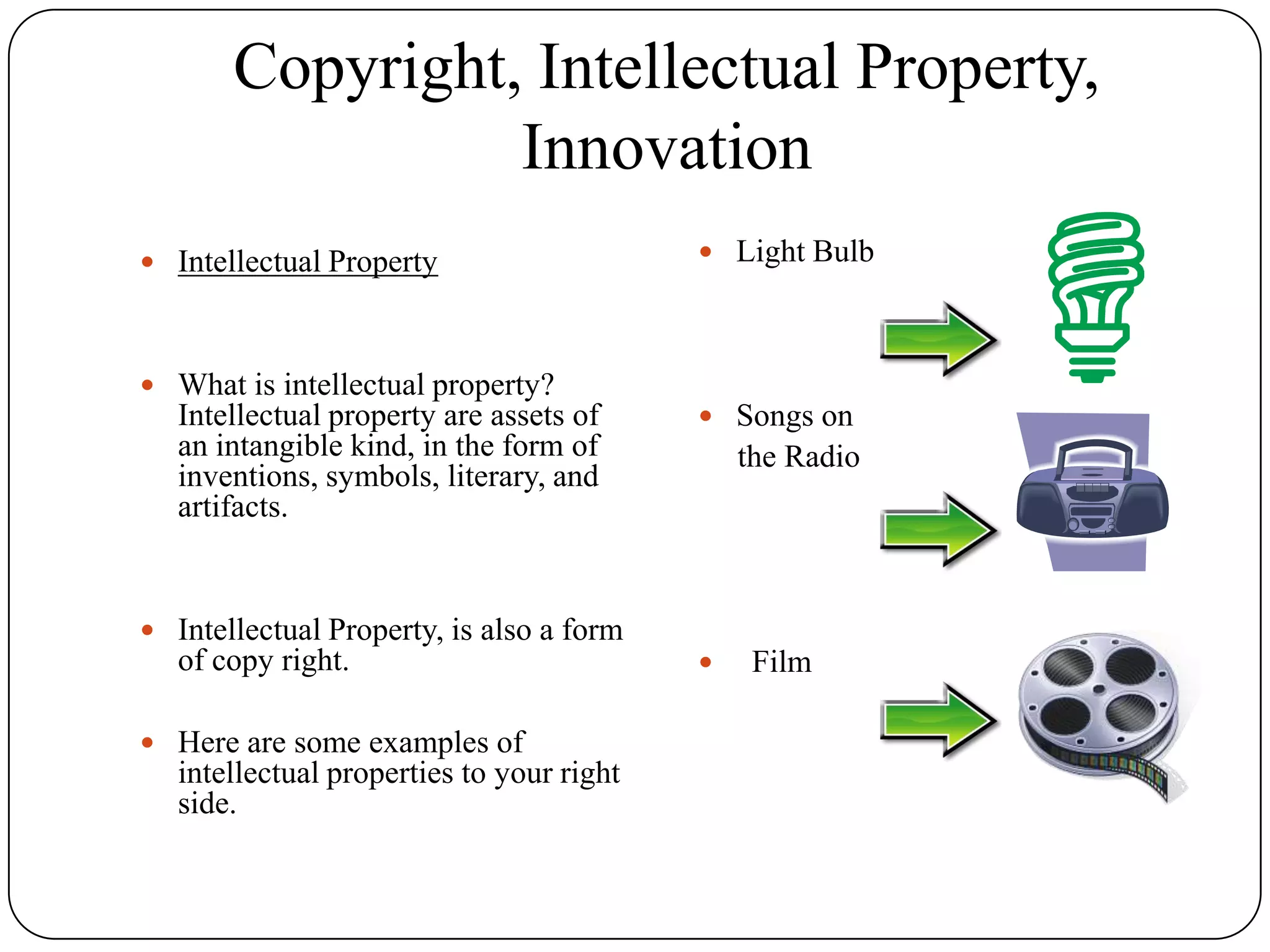 Copyright, Intellectual Property, Innovation | PPT | Free Download