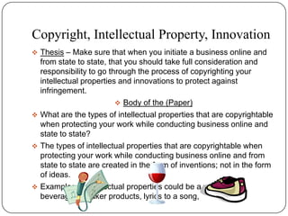 Copyright, Intellectual Property, Innovation | PPT