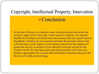 Copyright, Intellectual Property, Innovation | PPT