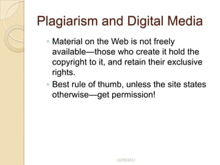 Copyright and Plagiarism | PPTX