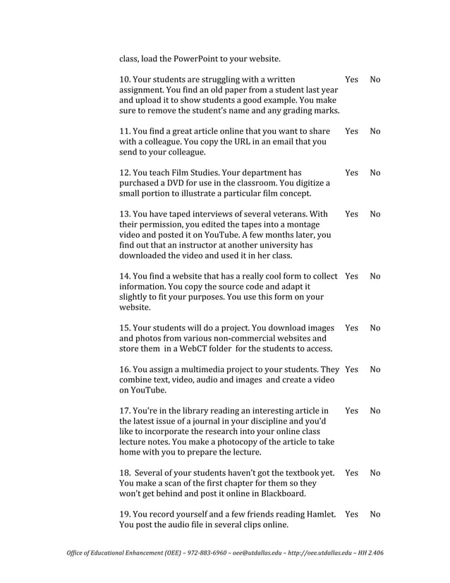 Copyright Quiz - What Do You Know - Online | PDF