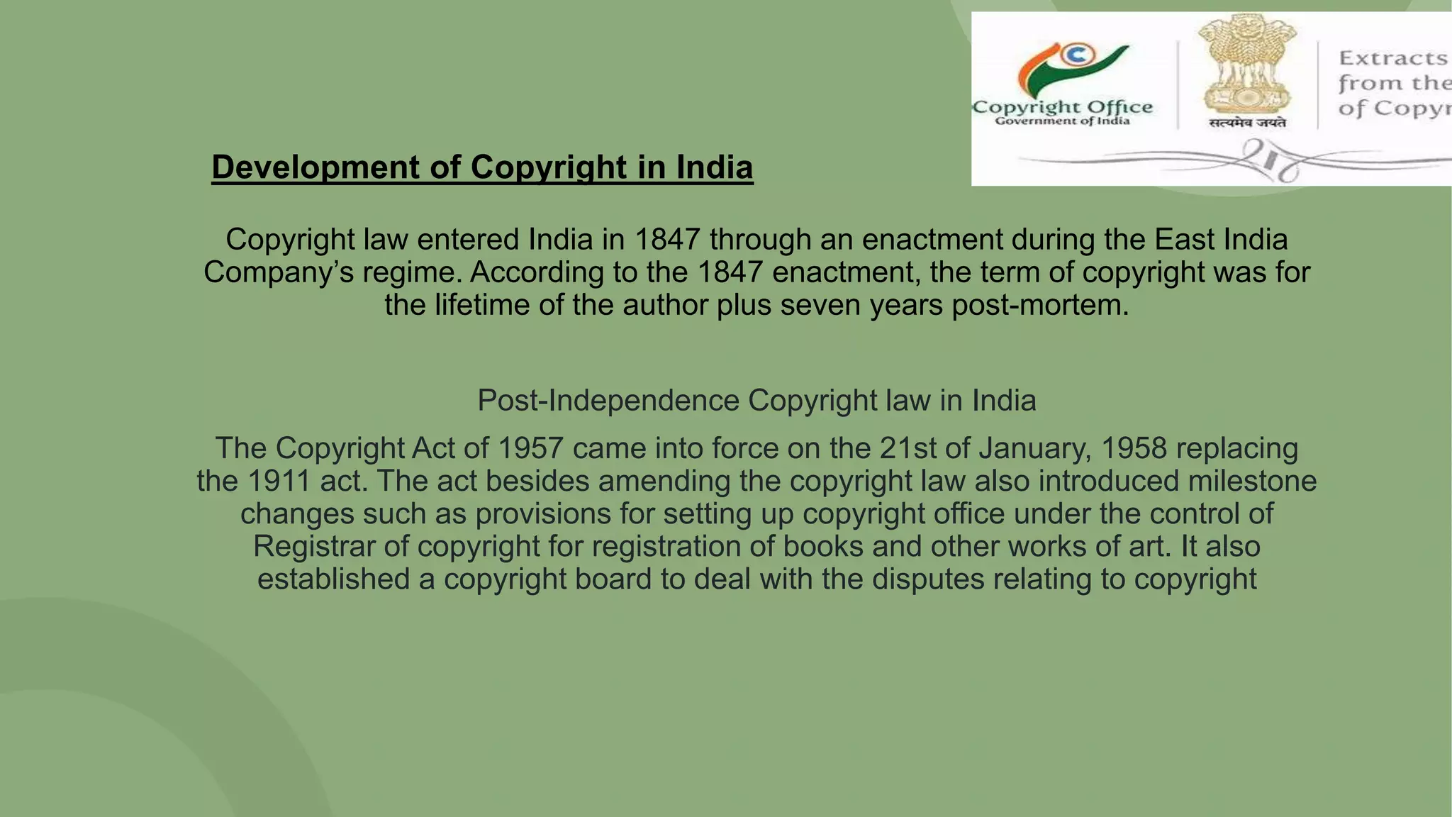 Copyright 1 | PPTX | Law