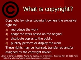 Copyright 101 - davisu05a2 | PPT