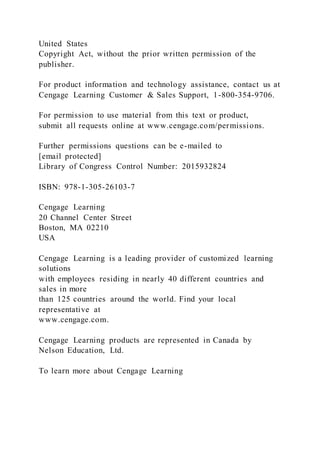 Copyright 2016 cengage learning. all rights reserved. may not | DOCX