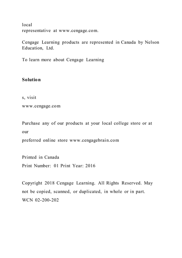 Copyright 2018 cengage learning. all rights reserved. may not | PDF