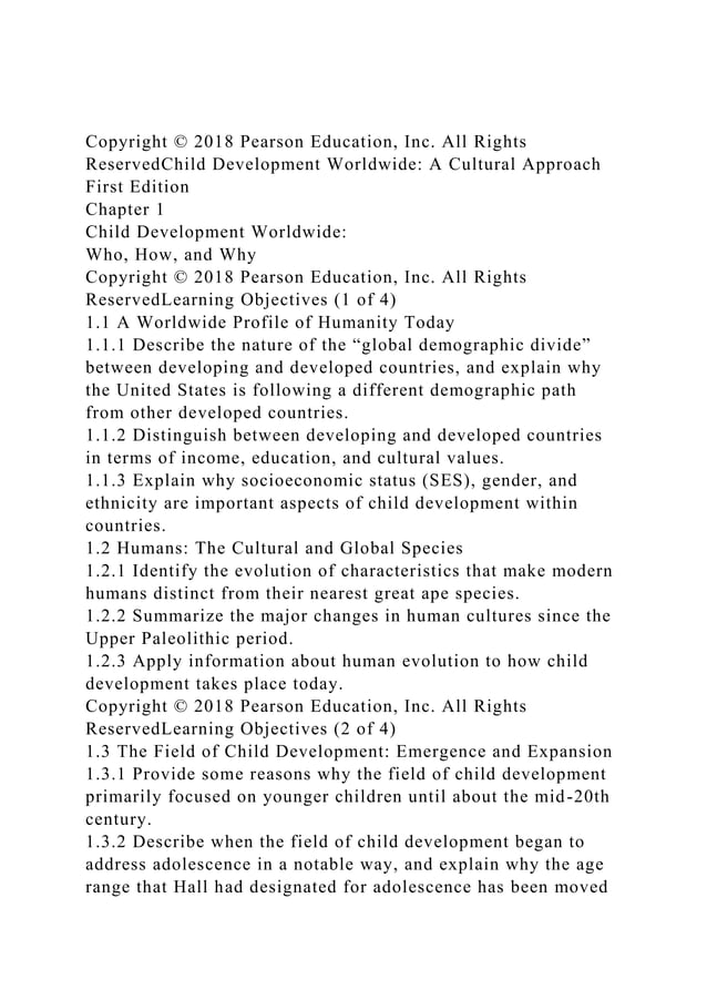 Copyright © 2018 Pearson Education, Inc. All Rights ReservedChild .docx