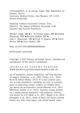 Copyright © 2021 Society of Trauma Nurses. Unauthorized reprod | PDF