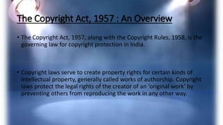 Copyright act 1957 | PPTX
