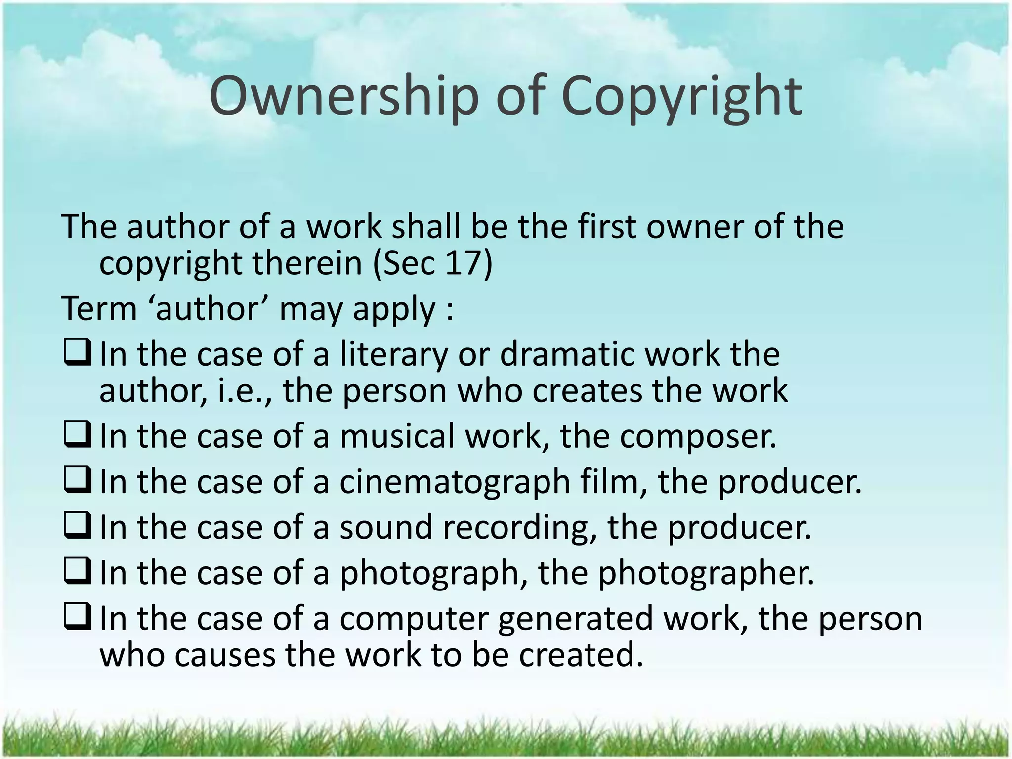 Copyright act, 1957 | PPTX