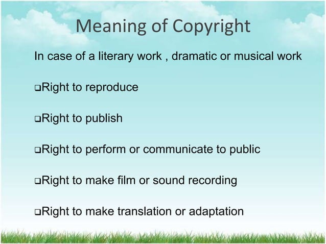 Copyright act, 1957 | PPTX | Law