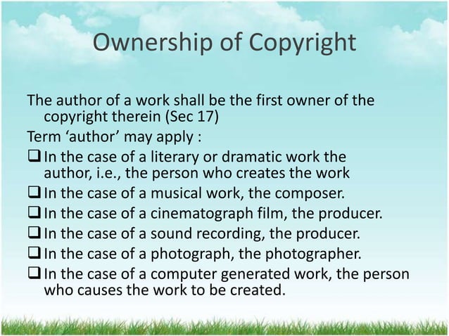Copyright act, 1957 | PPTX | Law