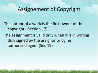 Copyright act, 1957 | PPTX
