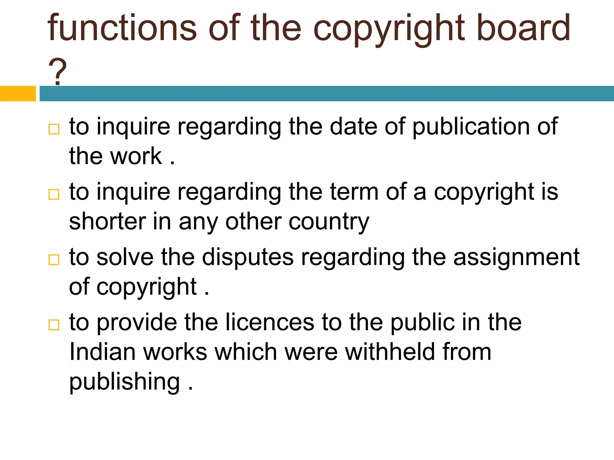 Copyright act 1957 | PPTX