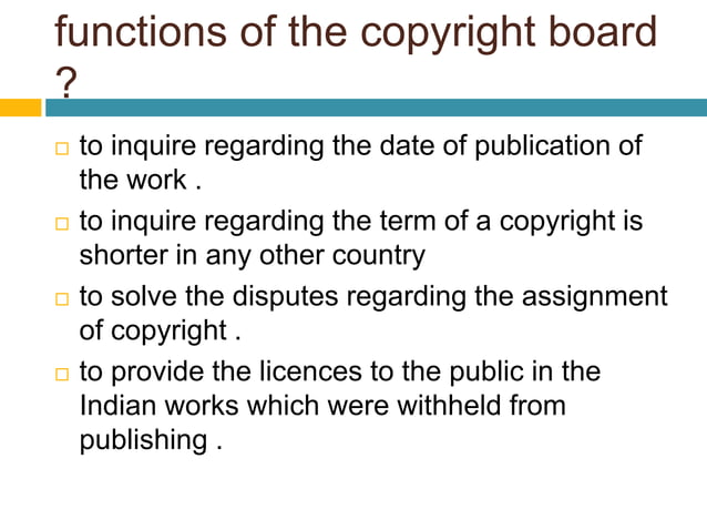 Copyright act 1957 | PPTX | Law