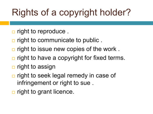 Copyright act 1957 | PPTX | Law