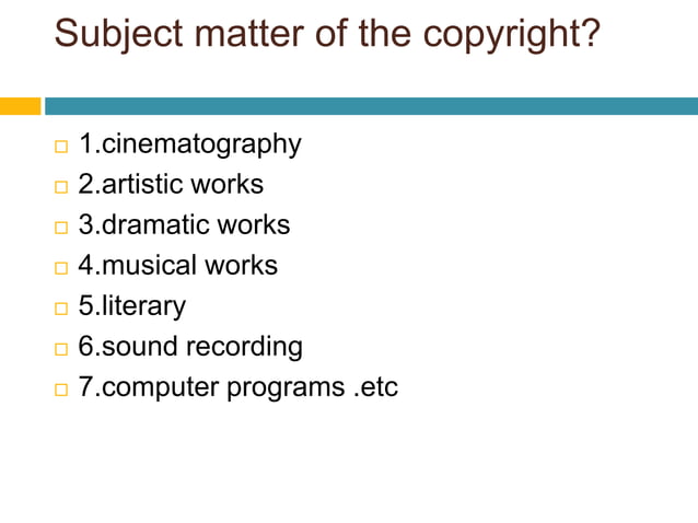 Copyright act 1957 | PPTX | Law