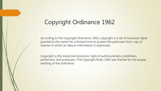 Copyright act in pakistan | PPTX