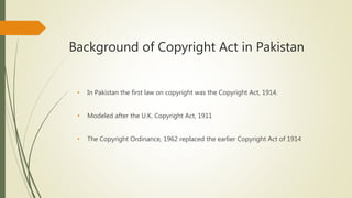 Copyright act in pakistan | PPTX
