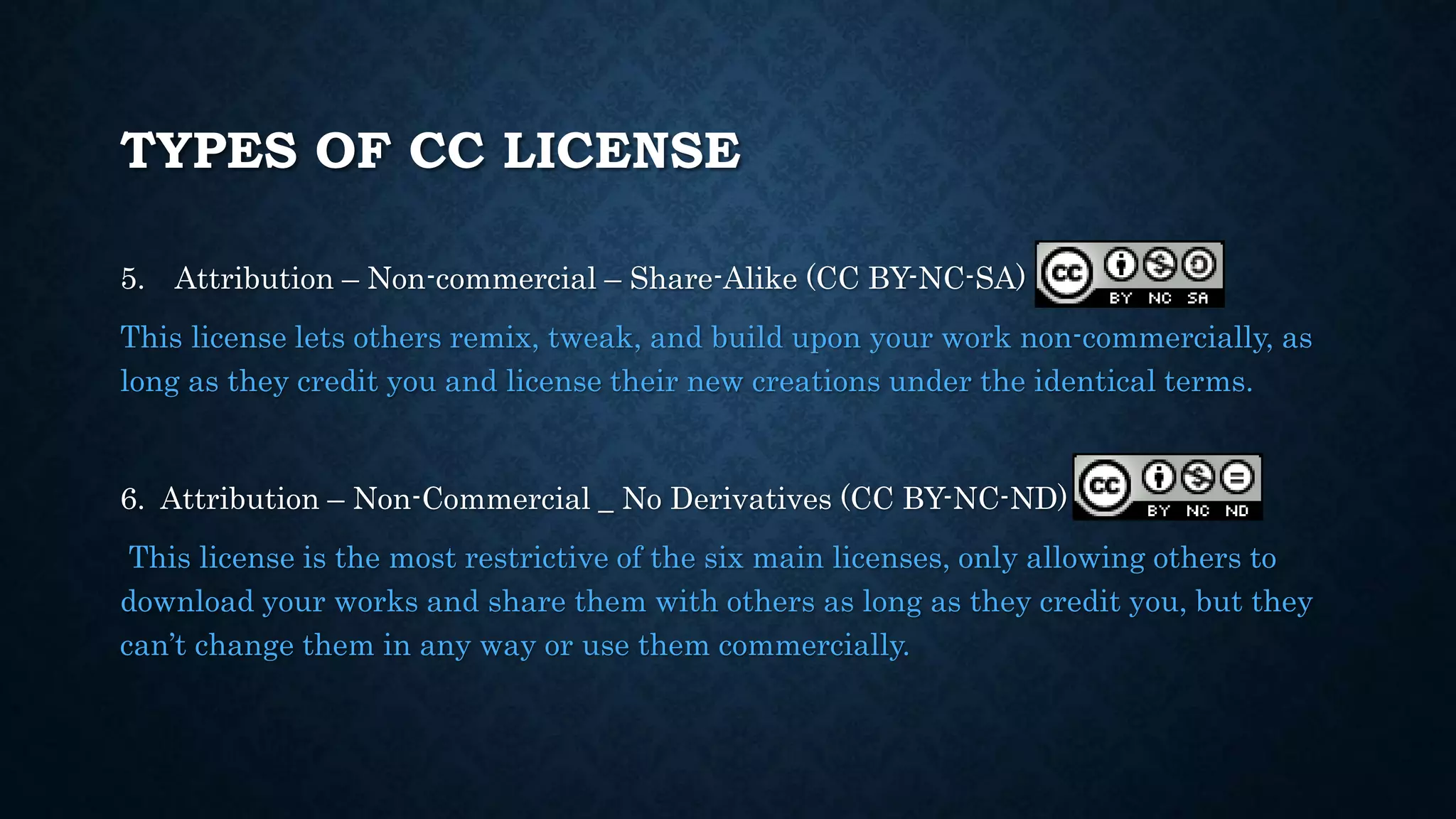 Copyright and cc licenses ppt copy | PPT