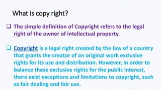 Copy right and creative common | PPT