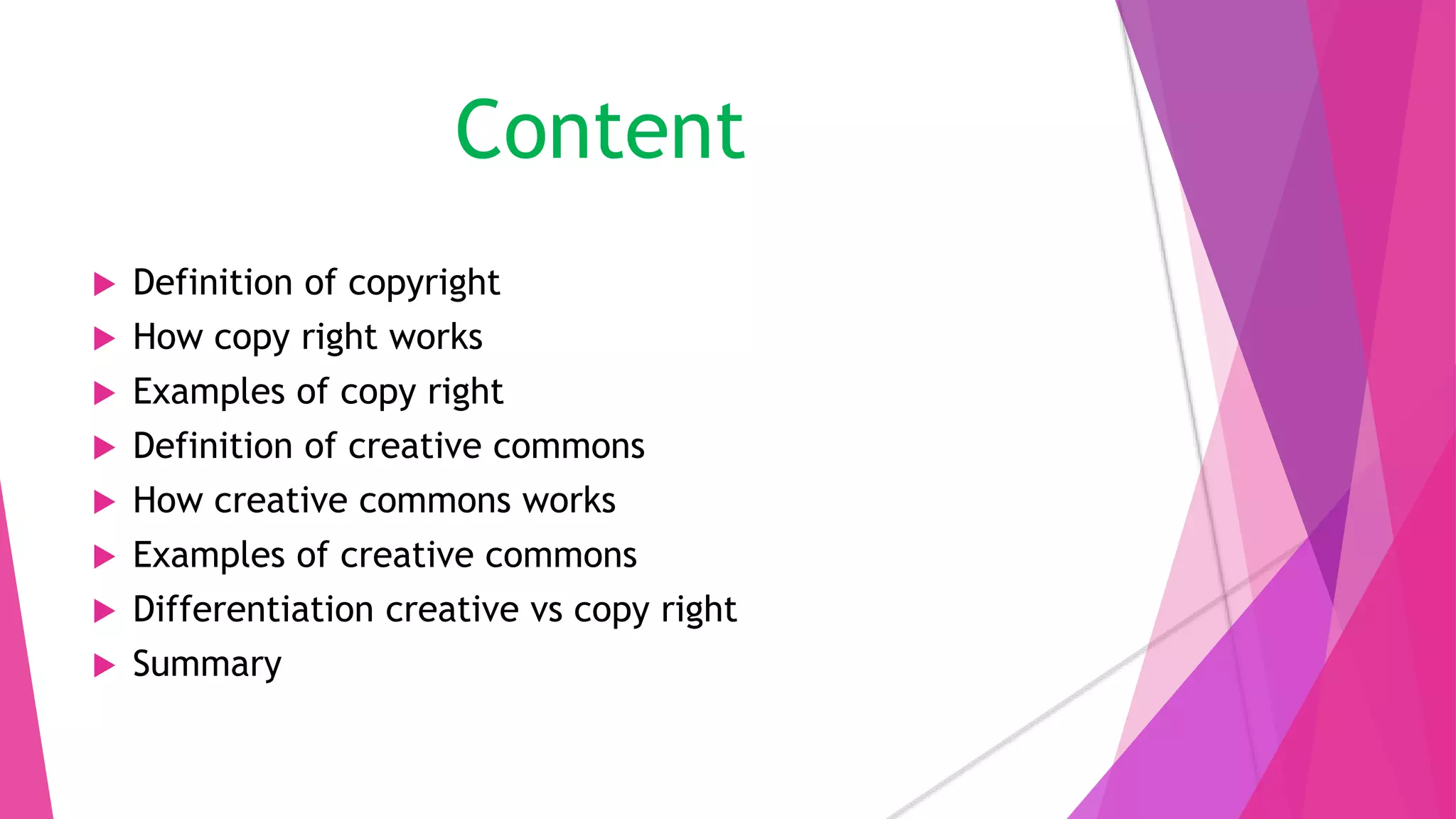 Copy right and creative commons | PPTX