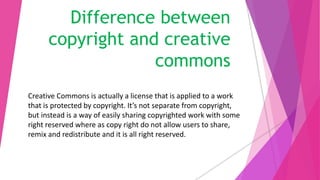 Copy right and creative commons | PPT