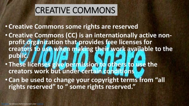 Copyright and creative commons licensing | PPT