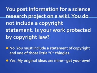 Copyright and Fair Use | PPTX | Law
