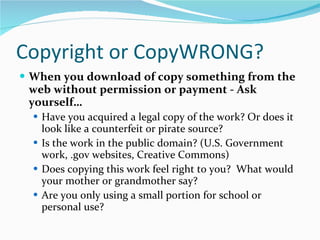 Copyright © and fair use | PPT