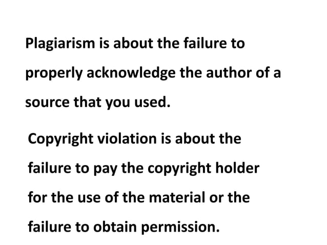 Copyright and plagiarism | PPTX | Law