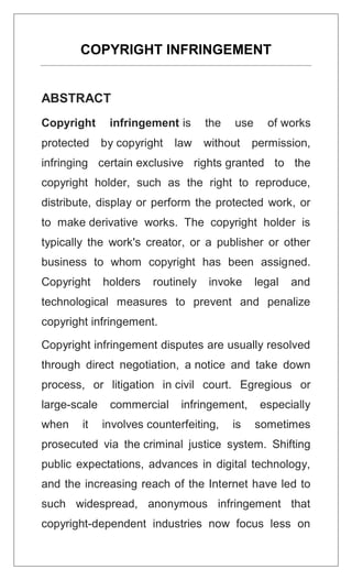 Copyright Infringment | PDF