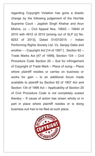 Copyright Infringment | PDF