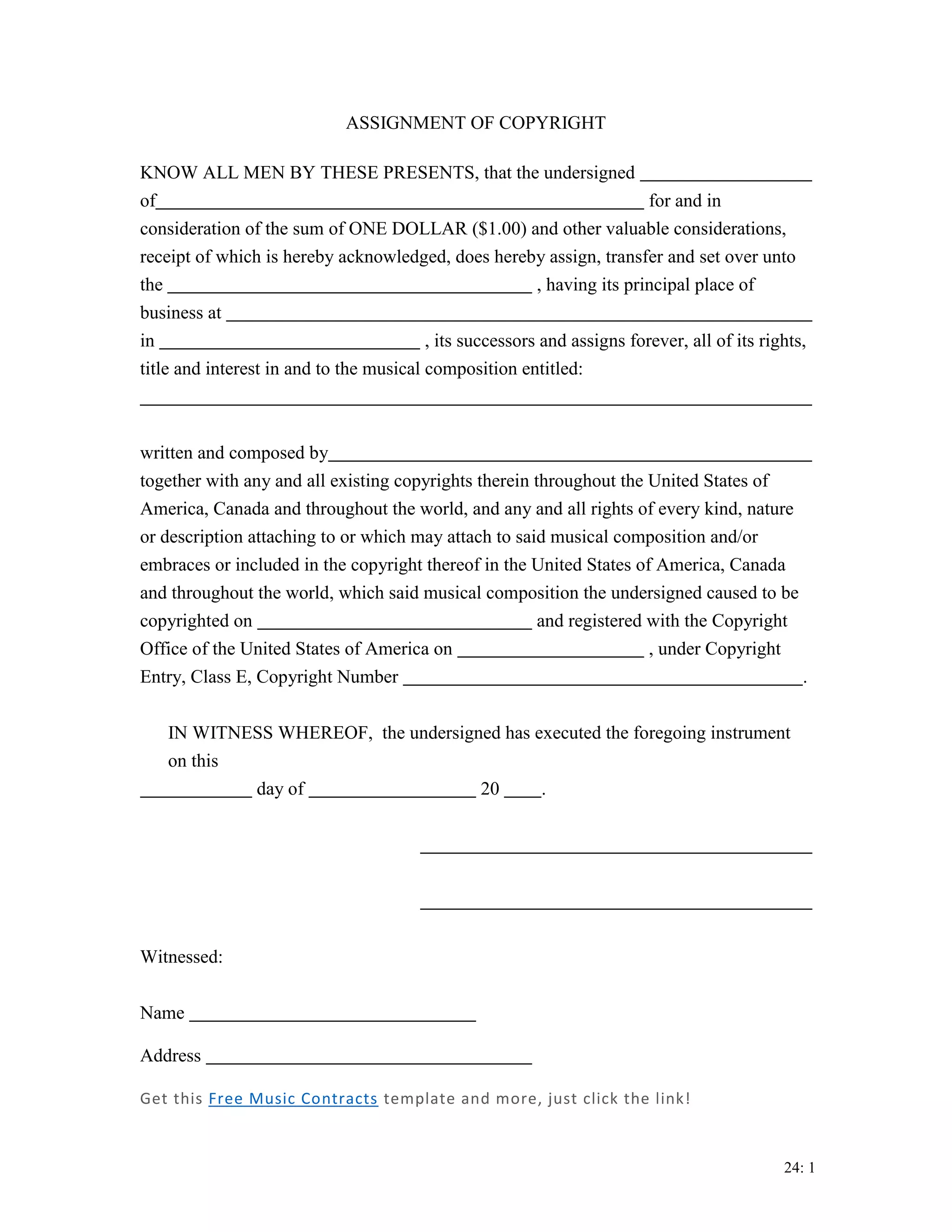 Copyright assignment contract | PDF